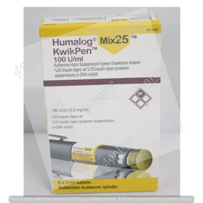 Humalog Mix 25 Kwikpen 100IU/ml | Humalog | It's Dosage | Precaution